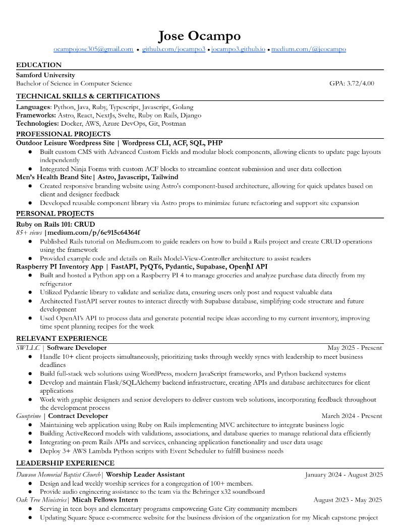 Personal Website - Jose Ocampo